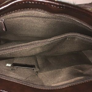 Unbranded | Bags | Tote Fabric Shoulder Bag Brown Geometric Pattern ...